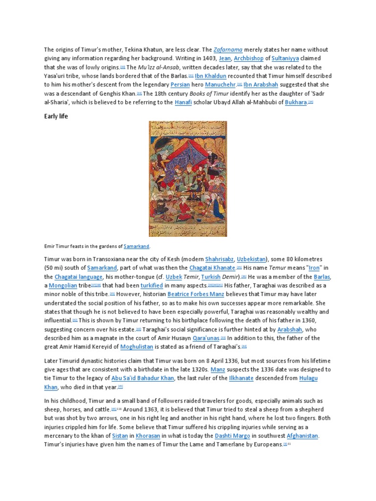 Early Life: Zafarnama | PDF | Central Asia