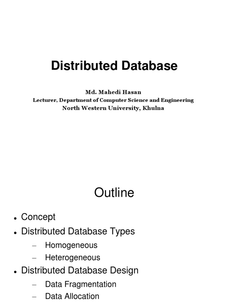 8-Distributed Database | PDF | Replication (Computing) | Databases