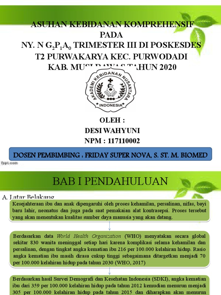 PPT Asuhan Kebidanan Komprehensif Pada Ny I | PDF