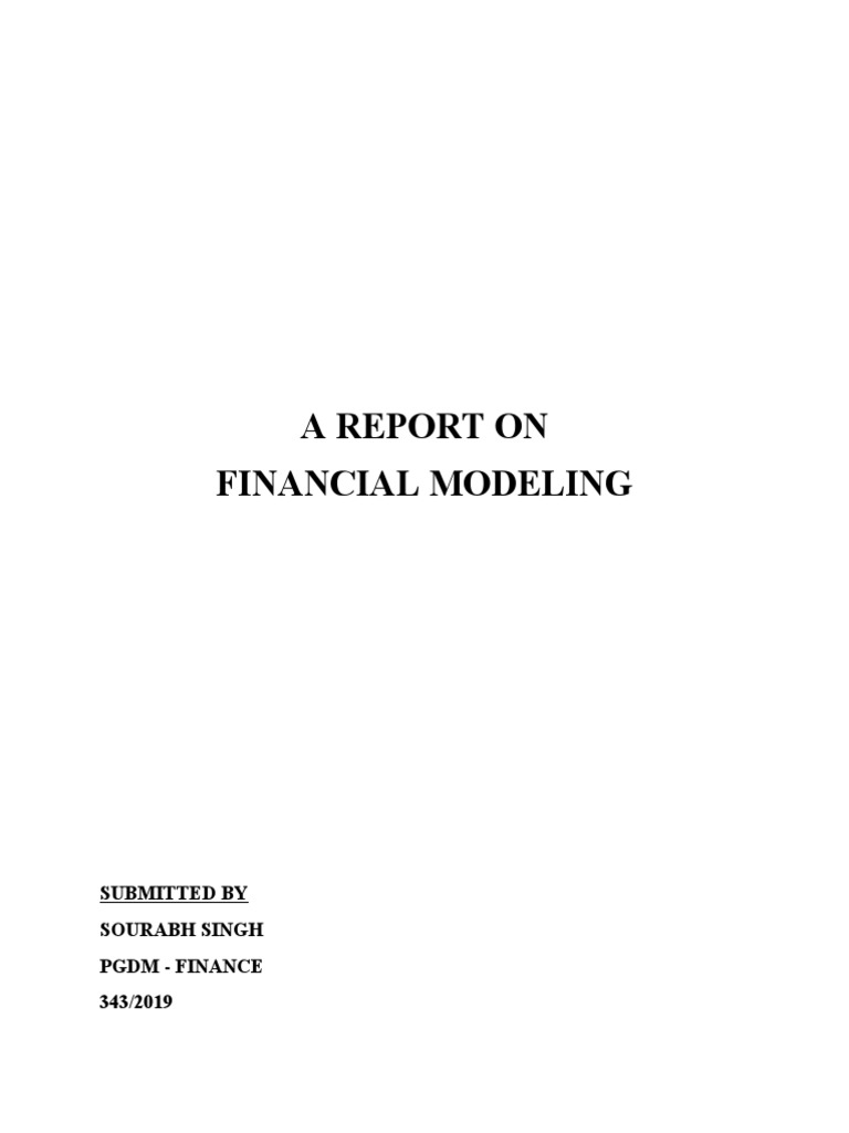 Report On Financial Modelling | PDF | Financial Modeling | Valuation ...