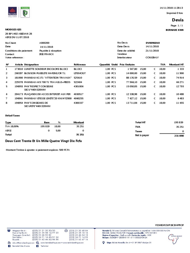 Devis: Bernabe Km4 Modelis Gis | PDF | Business