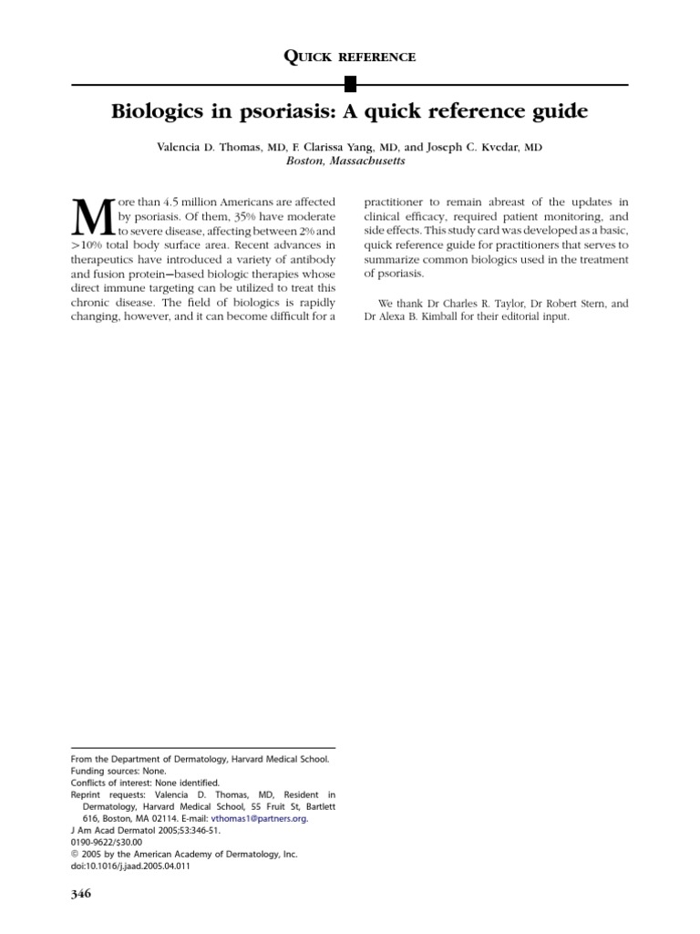 Biologics - Quick Reference | PDF | Tumor Necrosis Factor Alpha | Psoriasis
