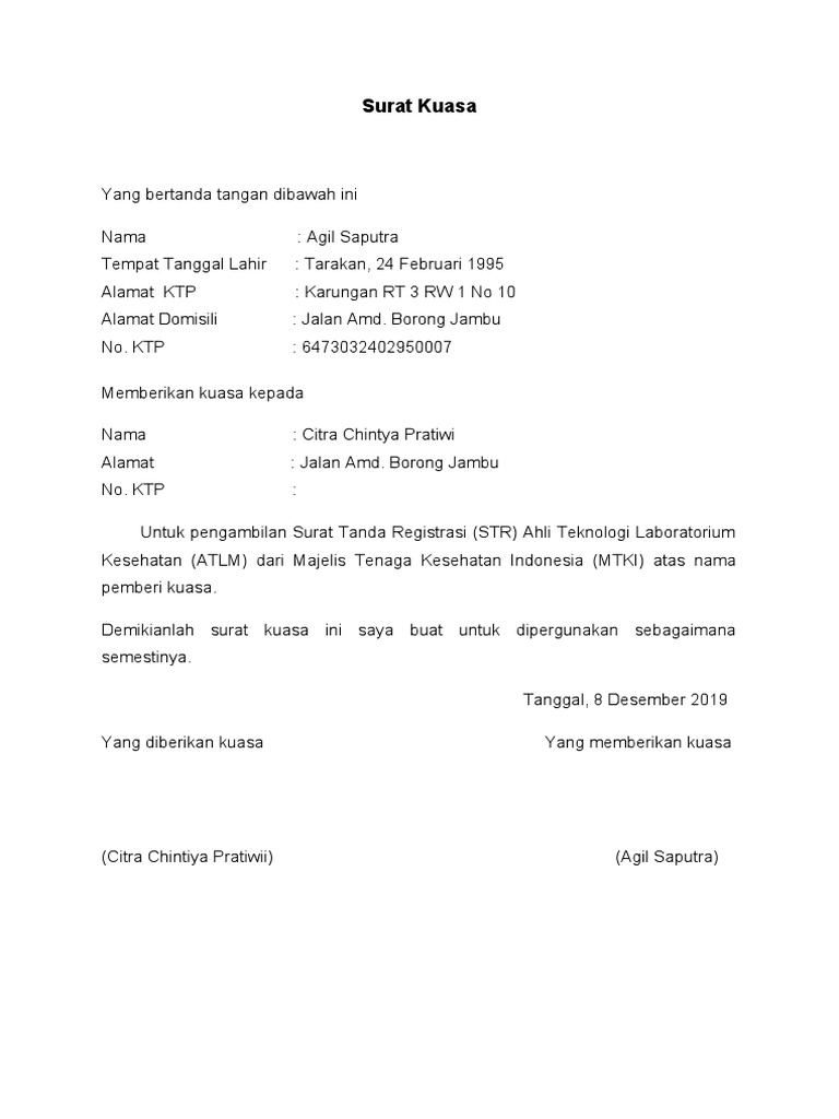 Surat Kuasa Agil Saputra 203 Pdf 