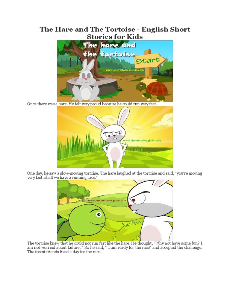The Hare and The Tortoise - English Short Stories For Kids | PDF