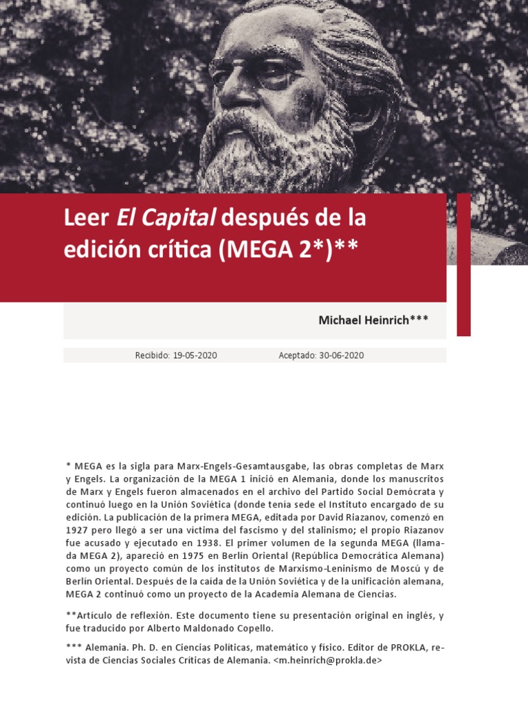 M Heinrich Leer El Capital Después MEGA 2 | PDF | Capital (economía ...
