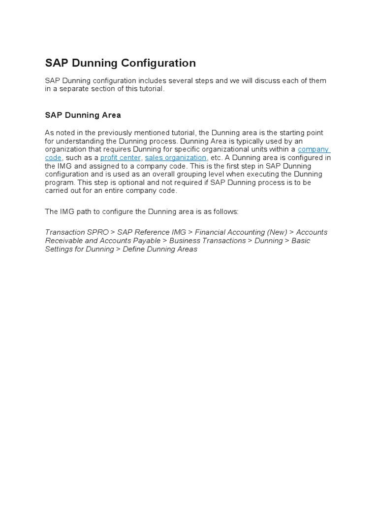 SAP Dunning Configuration Very Import | PDF | Accounts Payable | Invoice