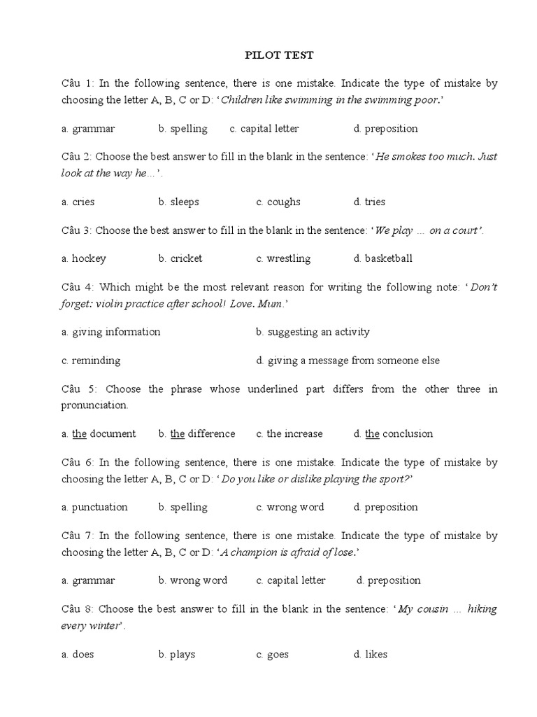 Look at The Way He '.: Pilot Test | PDF