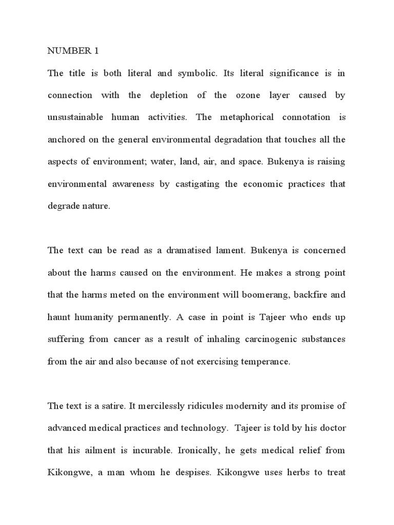 A Hole in The Sky by Austin Bukenya | PDF | Natural Environment ...