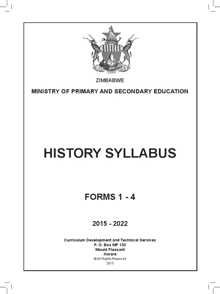 History Syllabus: Forms 1 - 4 | Download Free PDF | Zimbabwe ...