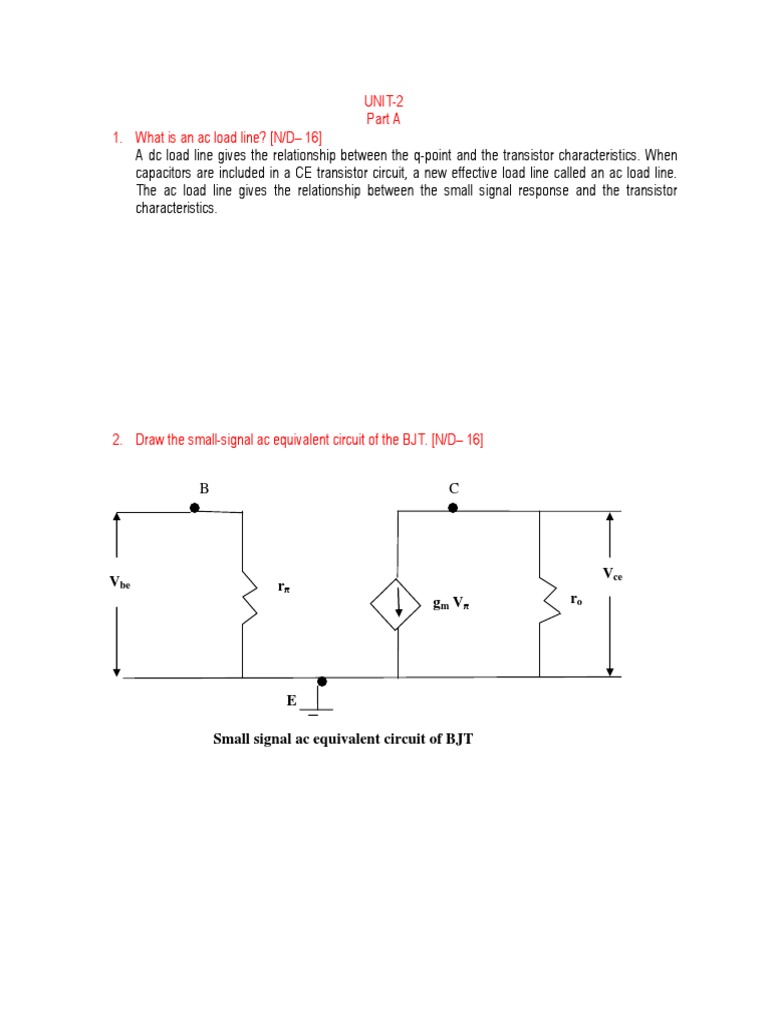 UNIT-2 Part A 1. What Is An Ac Load Line? (N/D - 16) : V R G V R V ...