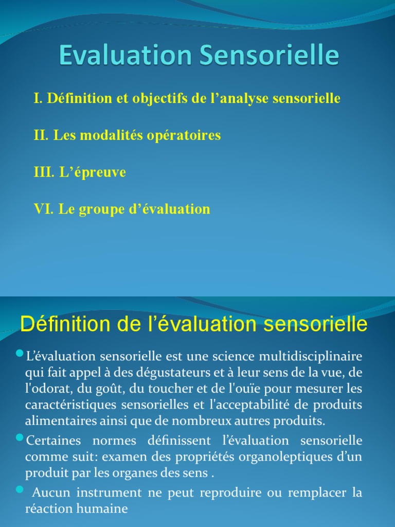 Chapitre I Analyse Sensorielle 2017 Actualisé 23 02 2017 | PDF | Sens ...