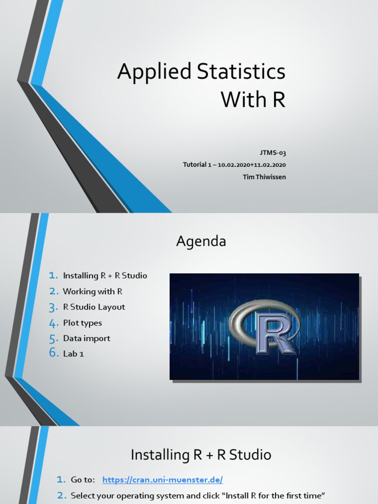 Applied Statistics With R - Tutorial 1 | PDF