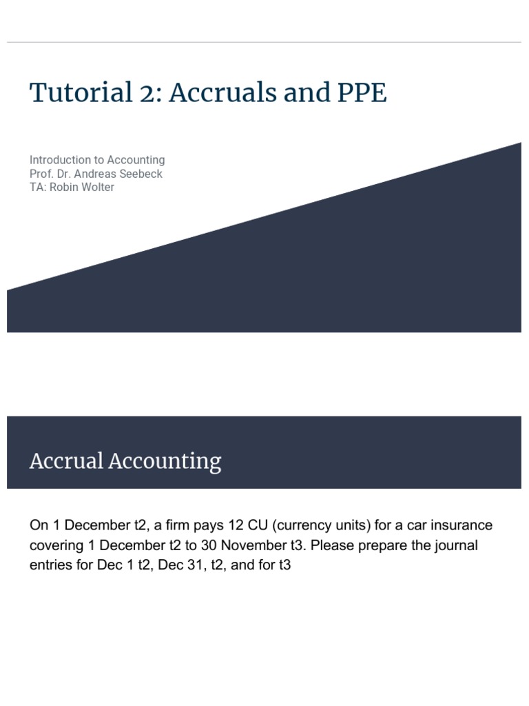 Tutorial 2 - Accruals and PPE | PDF | Equity (Finance) | Balance Sheet