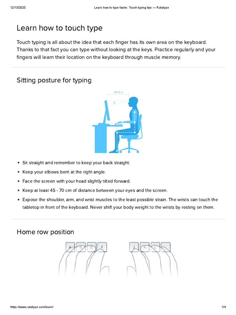 Learn How To Type Faster. Touch Typing Tips - Ratatype | PDF | Text ...