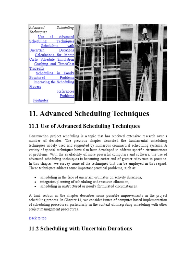 Advanced Scheduling Techniques | PDF | Scheduling (Production Processes) | Normal Distribution