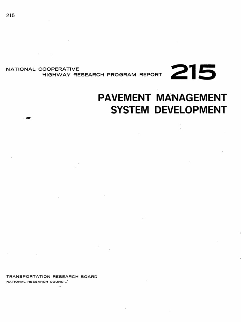 Pavement Management System Development: Transportation Research Board ...