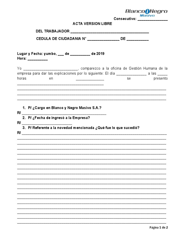 Acta Version Libre | PDF | Ocio