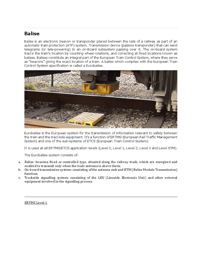 Balise | PDF | Electronics | Automation