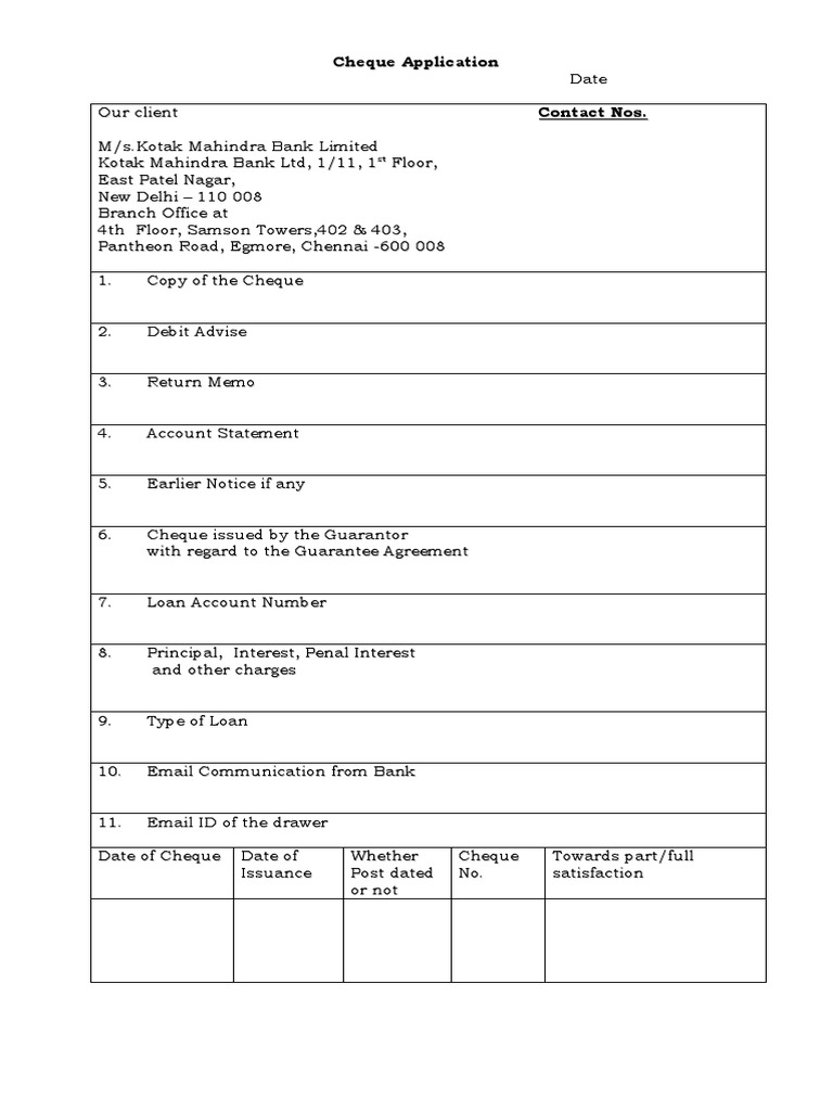 Cheque Application | PDF