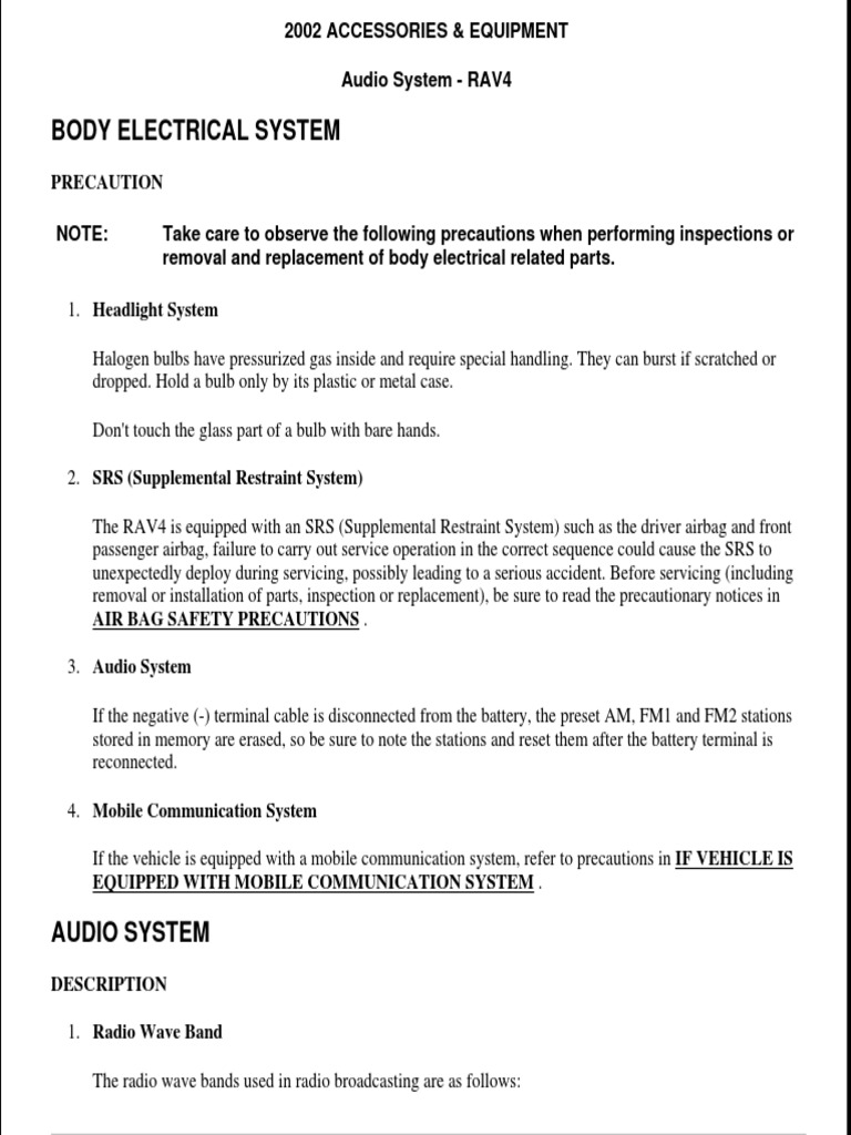 Audio System | PDF | Radio | Airbag