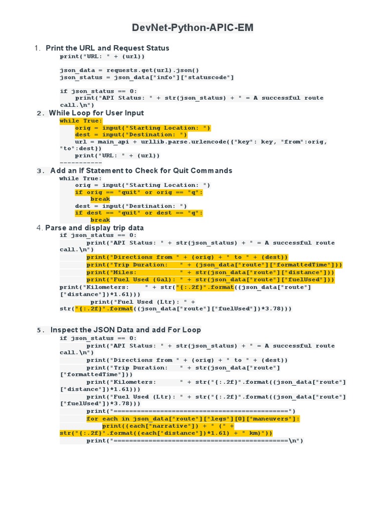 Devnet-Python-Apic-Em: Print The Url and Request Status | PDF | Information Technology ...