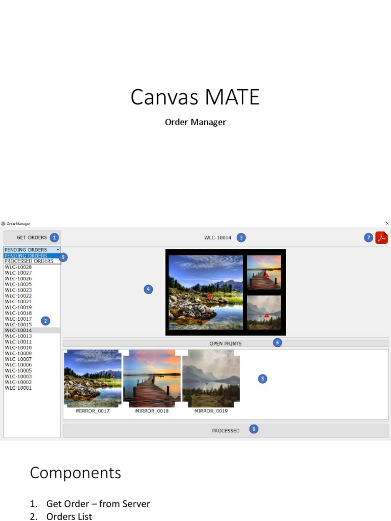 Canvas MATE - Order - Manager | PDF