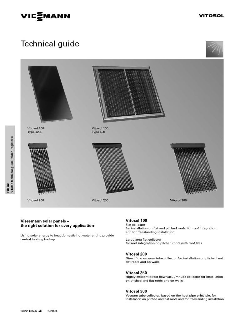Viessmann Vitosol Solar Collectors Guide | PDF | Solar Energy | Water ...