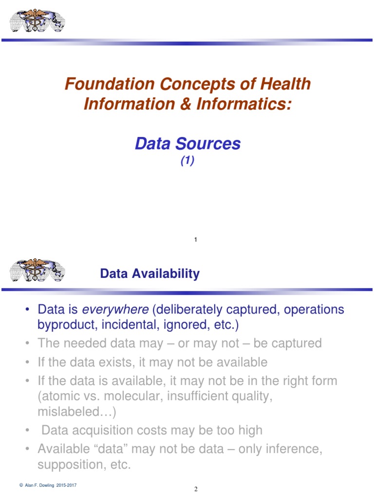 3a Data Sources 1-1 | PDF | Health Informatics | Interoperability