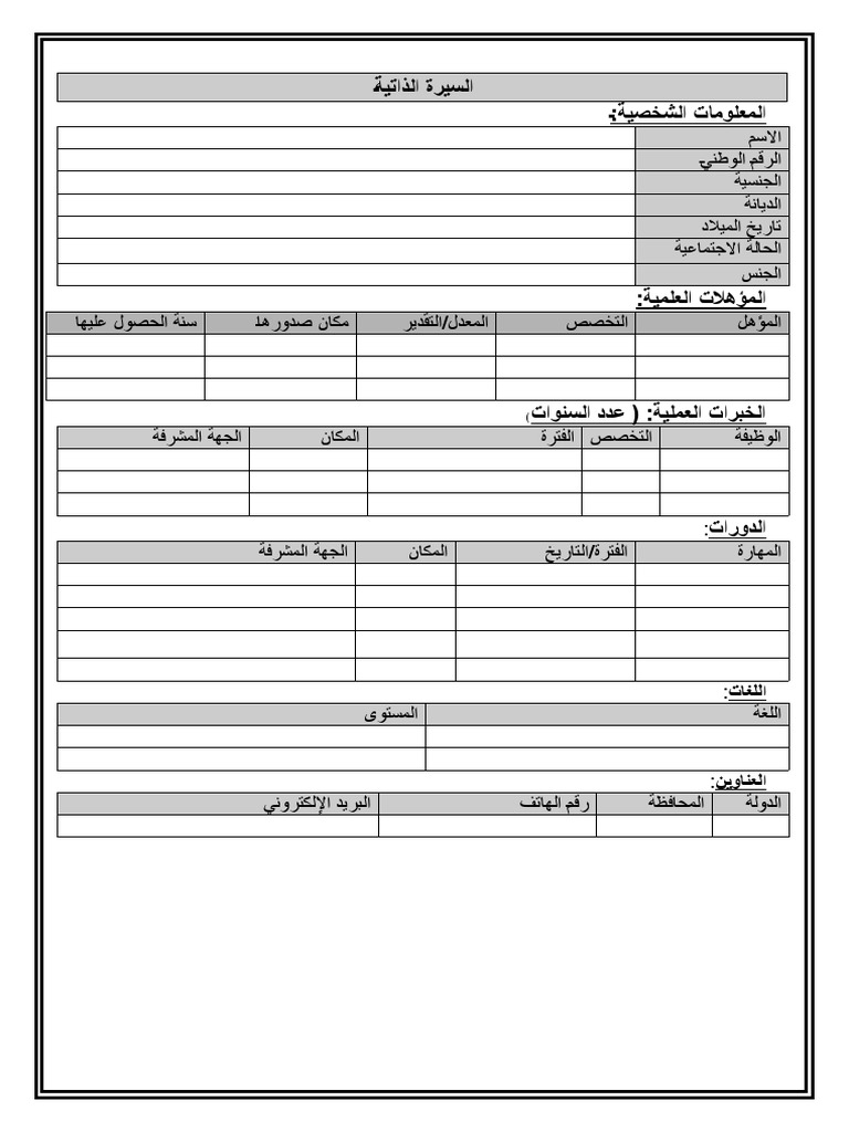 Arabic CV 008 | PDF