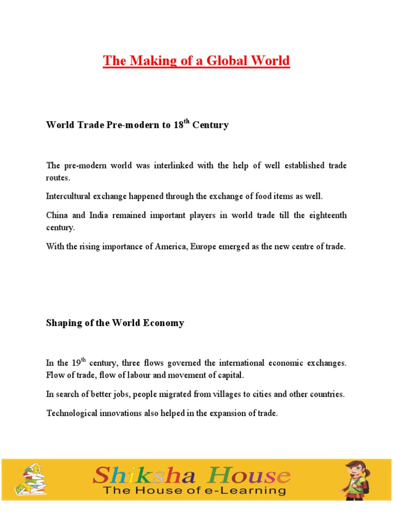The Making of A Global World: World Trade Pre-Modern To 18 Century ...