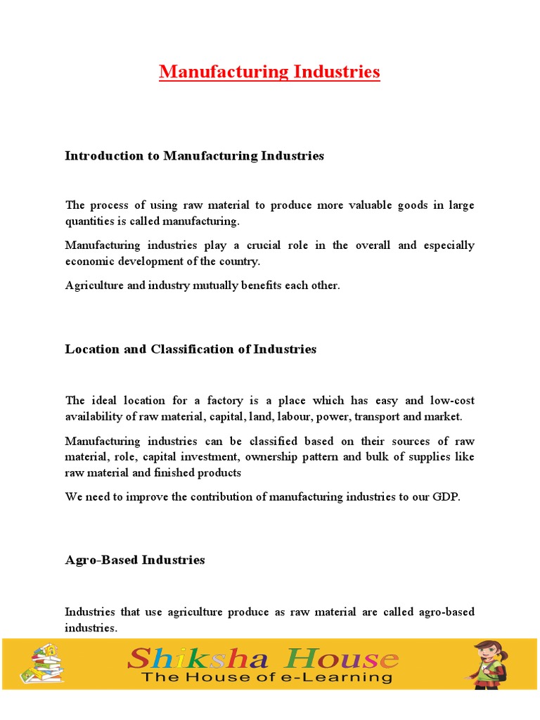 Manufacturing Industries Introduction – LMXF
