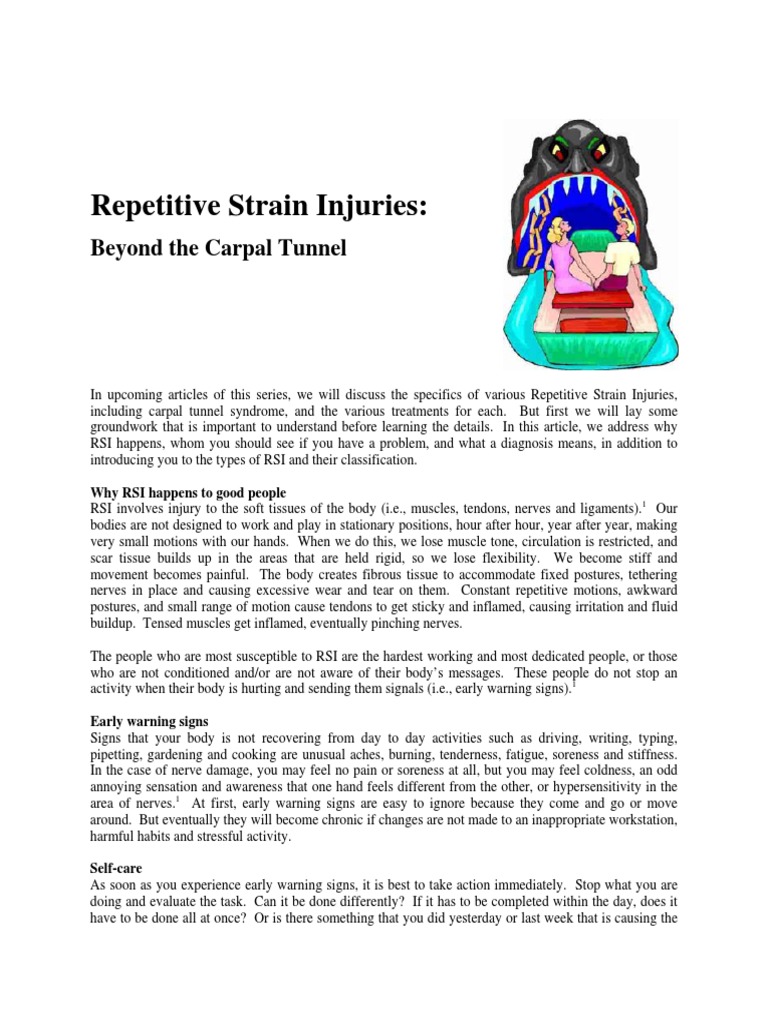Repetitive Strain Injuries:: Beyond The Carpal Tunnel | PDF | Carpal ...
