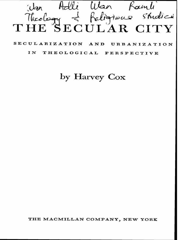 Cox Secular City PDF | PDF | Secularity | Secularism