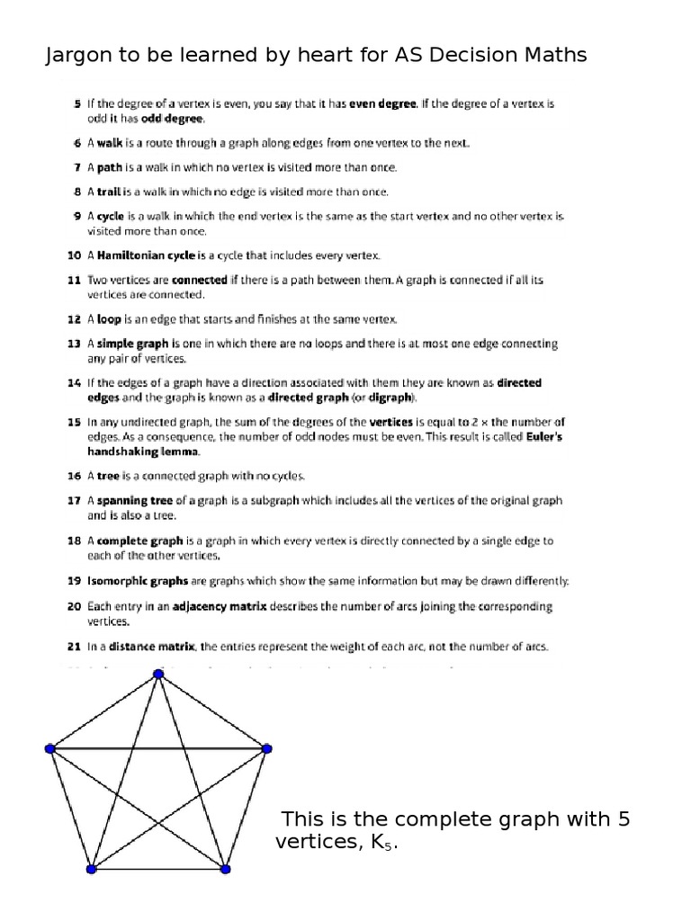 Jargon To Be Learned by Heart For AS Decision Maths | PDF