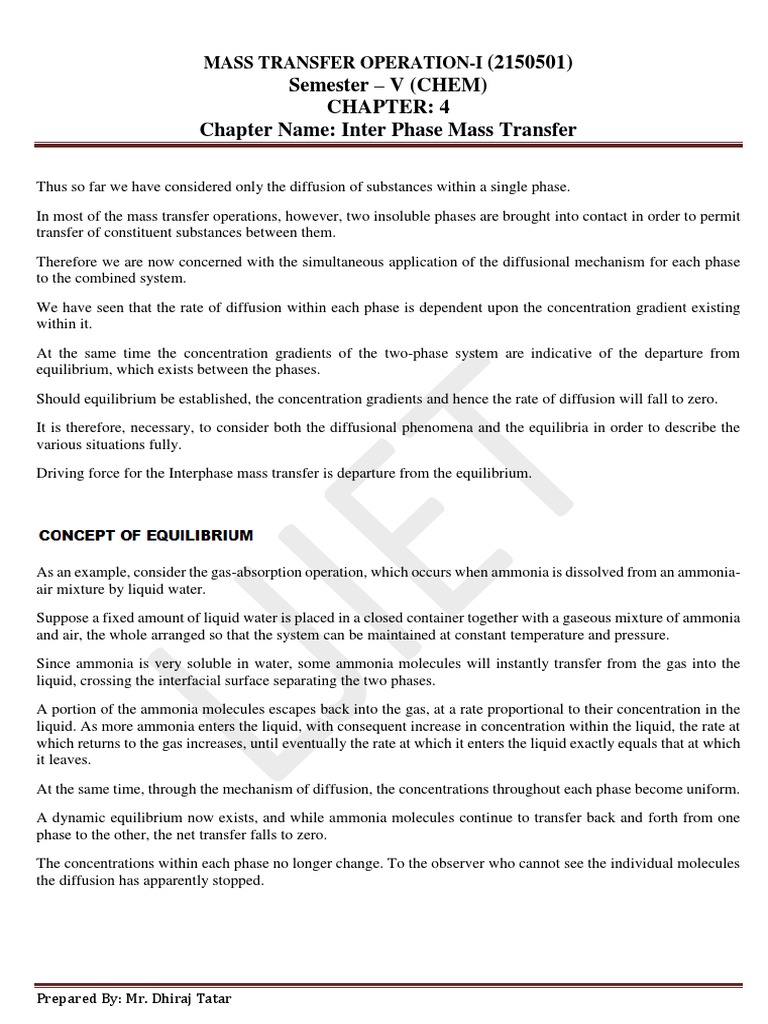 4 Inter Phase Mass Transfer Pdf Download Free Pdf Phase Matter