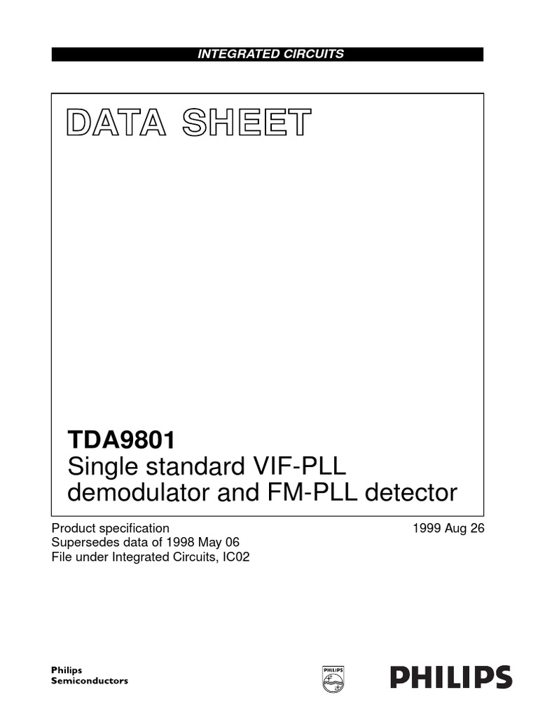 Data Sheet: Single Standard VIF-PLL Demodulator and FM-PLL Detector ...