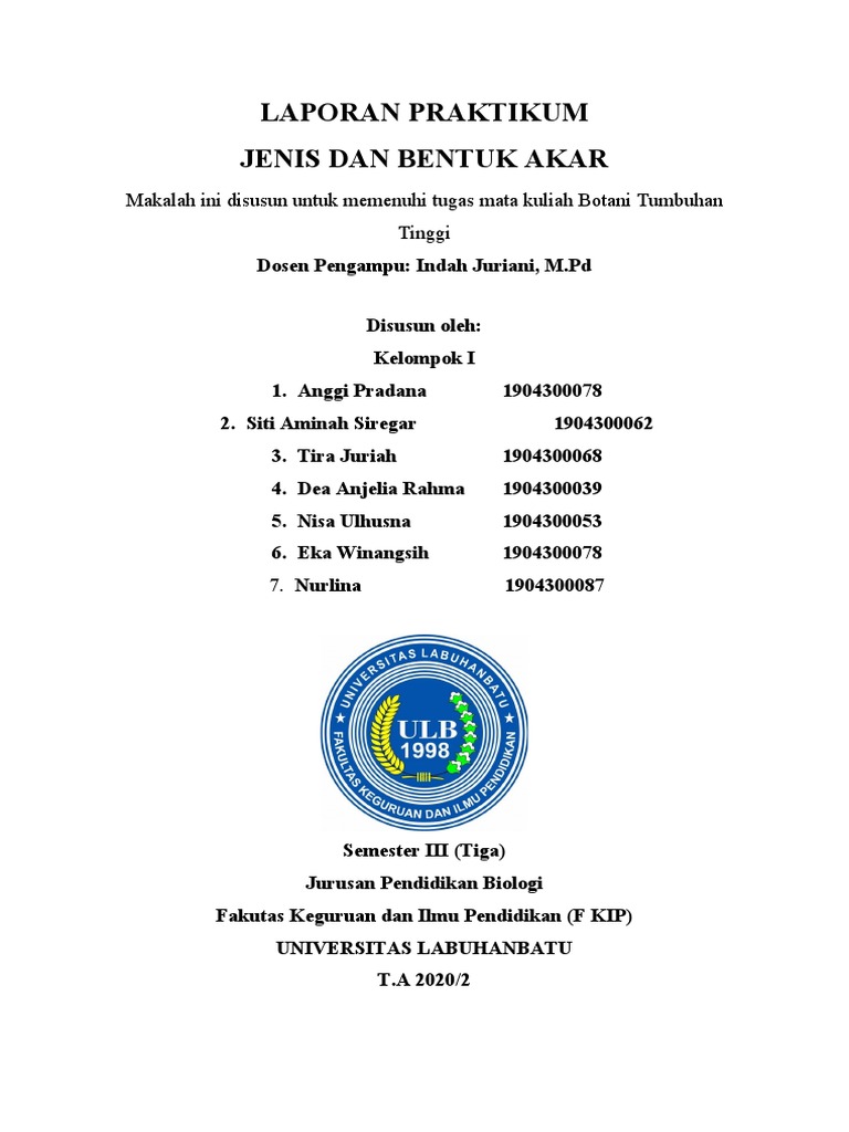 Laporan Praktikum Kelompok 1 Botani Tumbuhan Tinggi | PDF