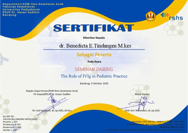 Template Sertifikat Webinar 091020 | PDF