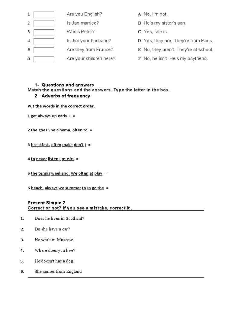 Matching Questions and Answers | PDF