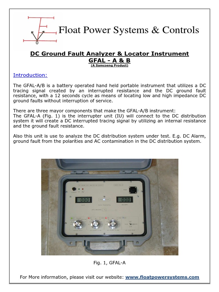Float Power Systems & Controls: DC Ground Fault Analyzer & Locator ...