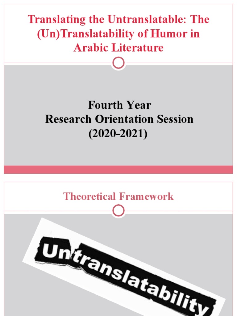 Untranslatability of Humor in Arabic Literature | PDF | Humour ...