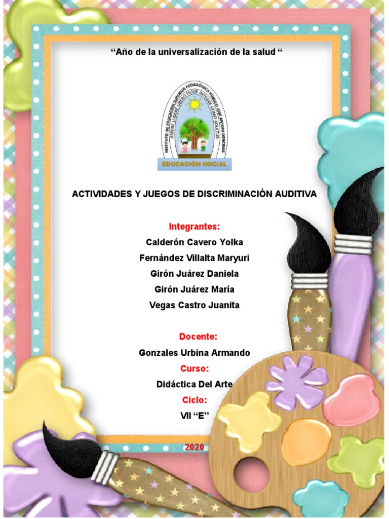 Actividad y Juegos de Discriminacion Auditiva | PDF | Sonido ...