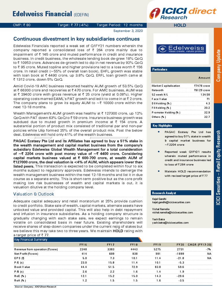 Investor Insights: Edelweiss Update | PDF | Financial Analyst ...