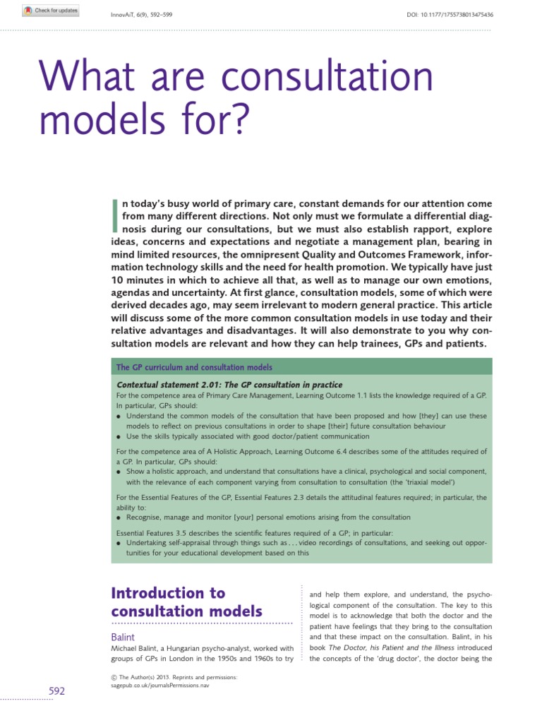 What Are Consultation Models For? | Download Free PDF | General ...