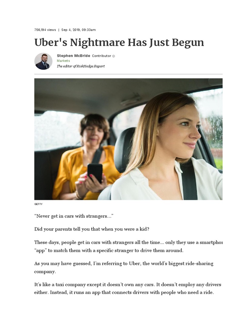 Uber's Nightmare Has Just Begun | PDF | Lyft | Initial Public Offering