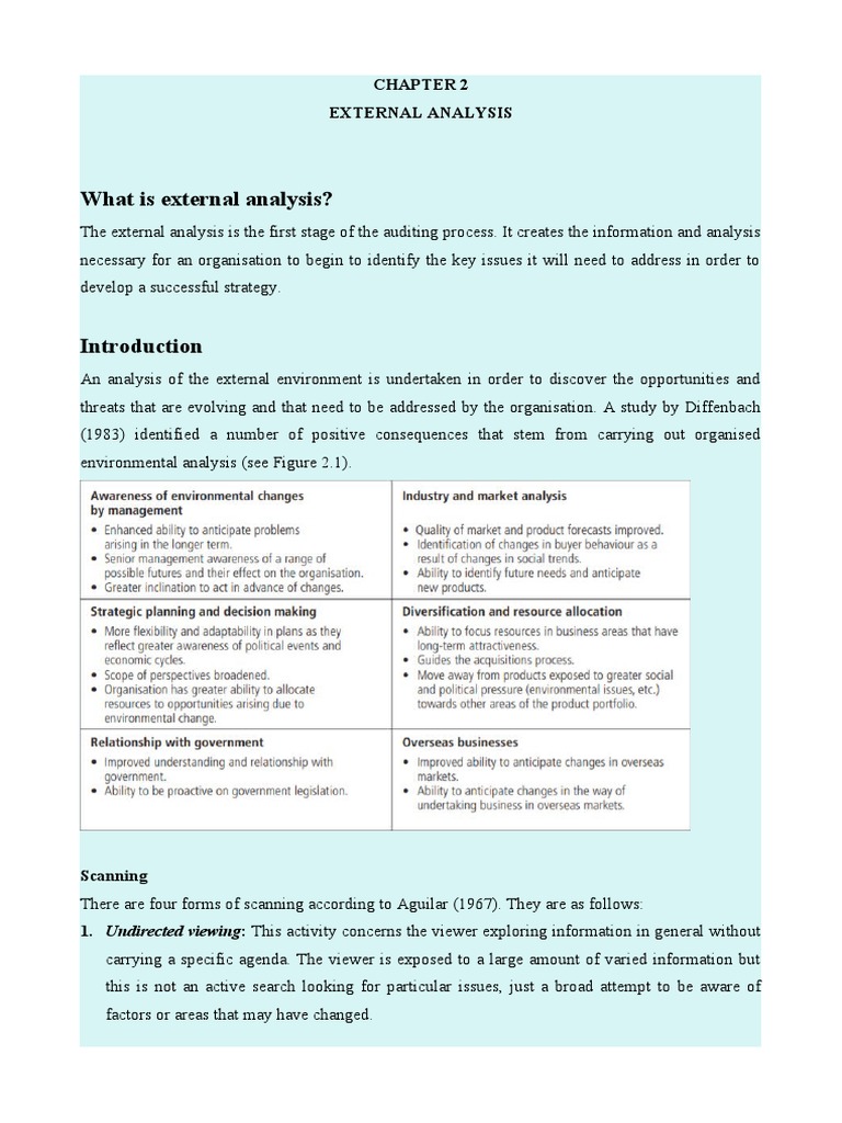 What Is External Analysis? | PDF | Competition | Market Analysis