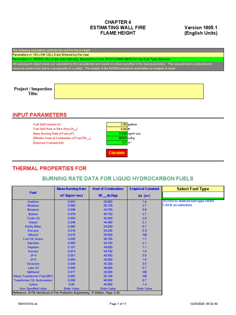 04 Flame Height Calculations Sup1 | PDF | Combustion | Fuels