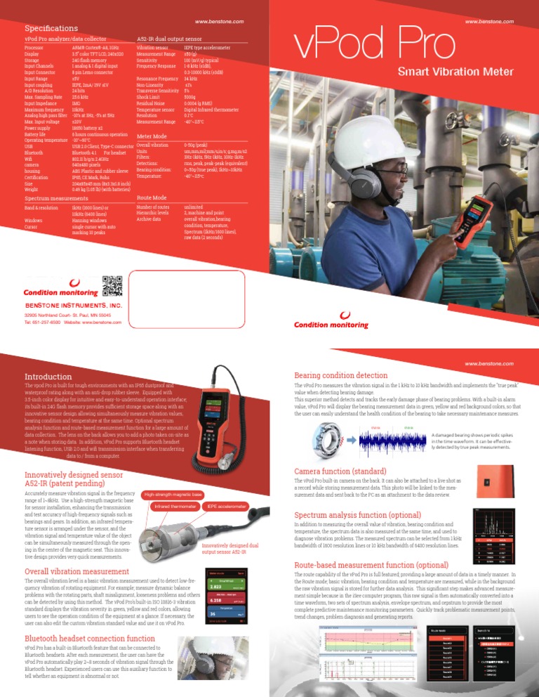 Vpod Pro: Smart Vibration Meter | PDF | Analog To Digital Converter ...