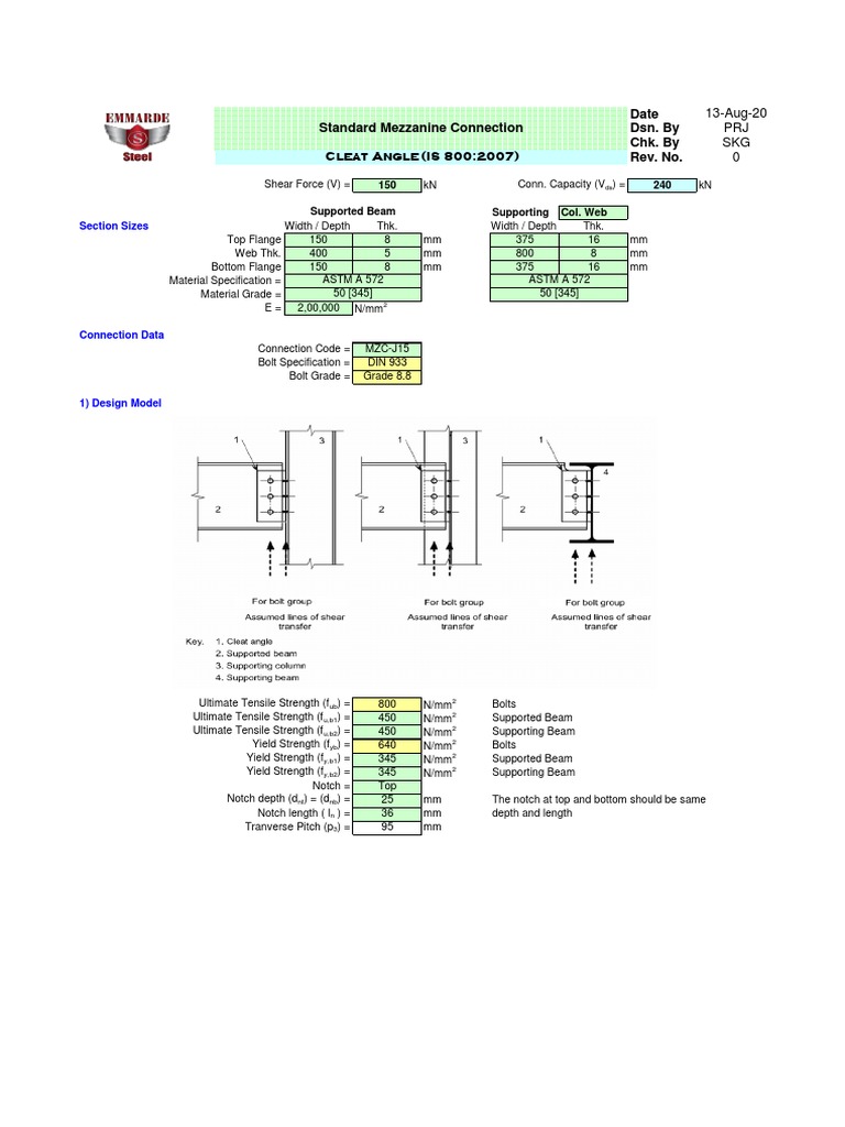 Cleat Angle Connection | PDF | Screw | Classical Mechanics