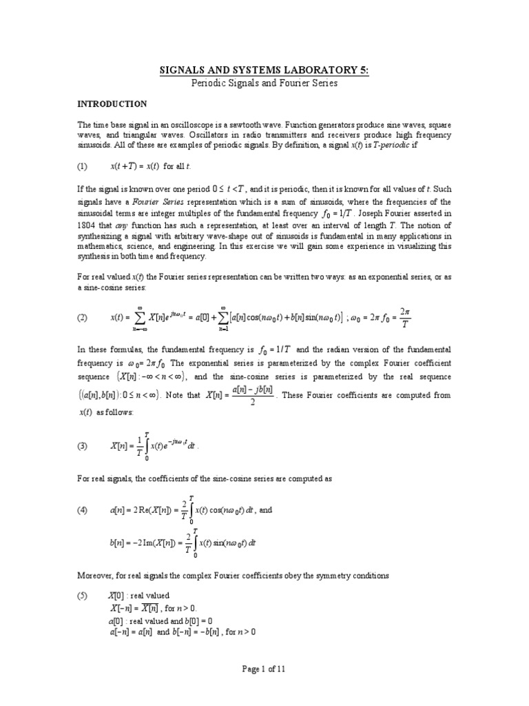 Signals and Systems Laboratory 5 | PDF | Sampling (Signal Processing ...